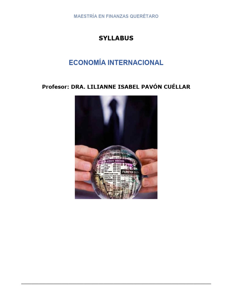 Syllabus Ecoint LPC 2023 IV Trim | PDF | Producto Interno Bruto | La demanda agregada