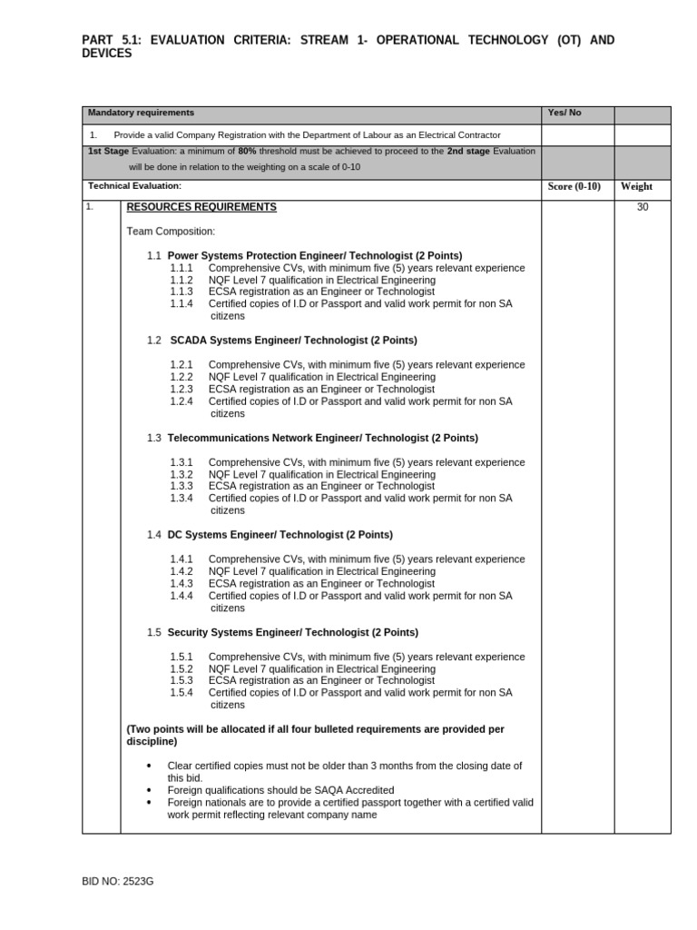 Evaluation Criteria Bid 2523S Ict Strategy 01 | PDF | Governance | Methodology