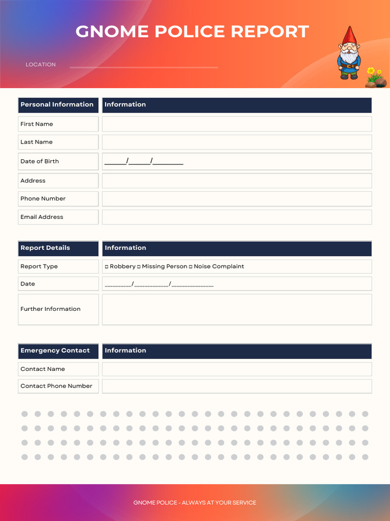 Gnome Police Report | PDF