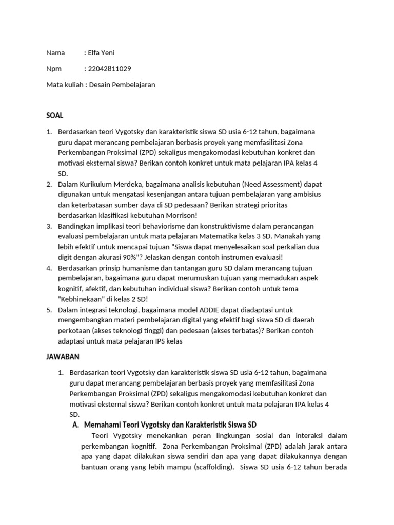 IPA Kelas 2 SD Semester 1 | PDF