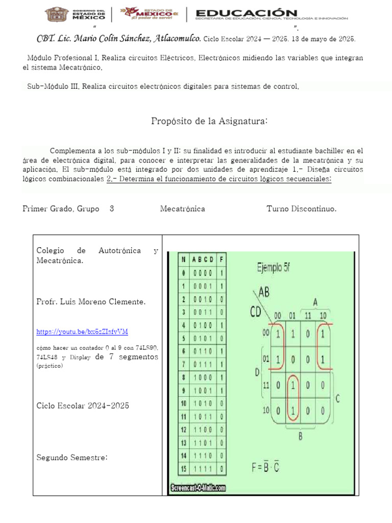Mecatrónica Tareas de Luis Moreno Clemente | PDF | Puerta lógica | Matemáticas
