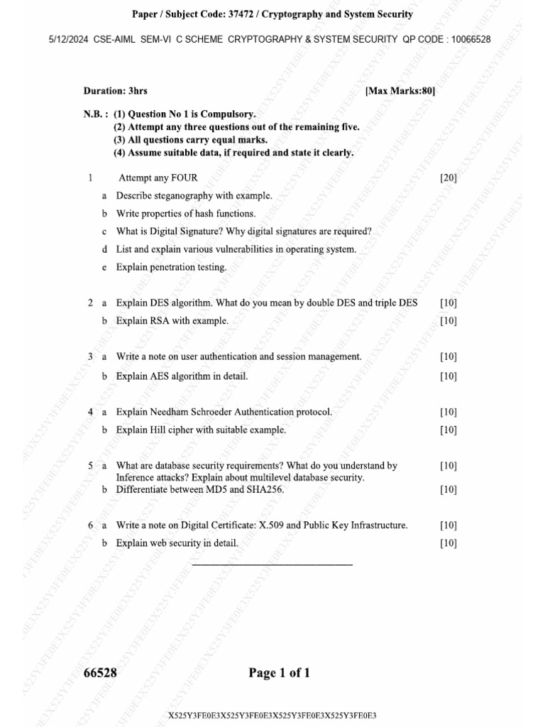 Cryptography and System Security | PDF | Cryptography | Secure ...