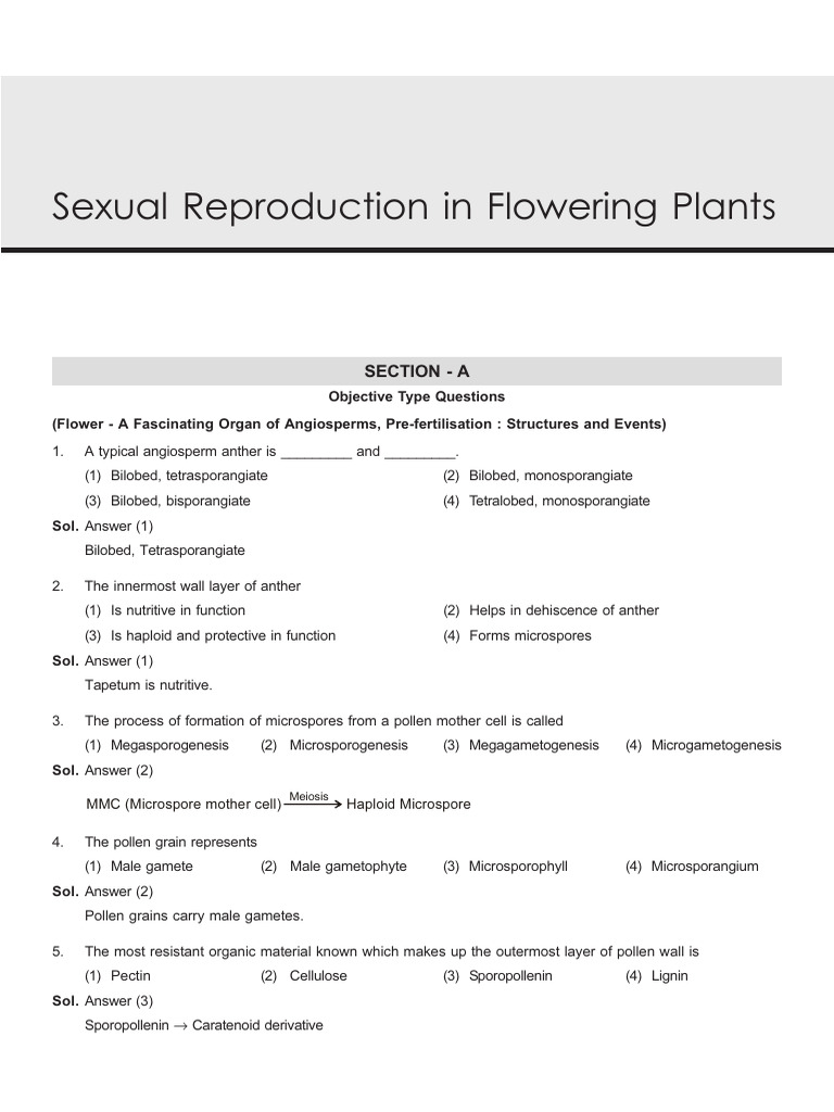 Sexual Reproduction in Flowering Plants (Sol) | PDF | Flowers | Pollen