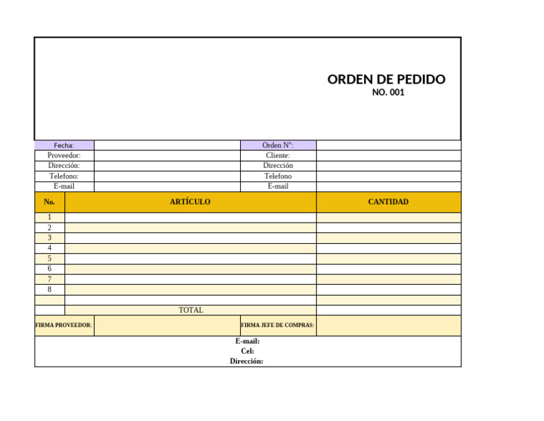 Orden de Pedido | PDF