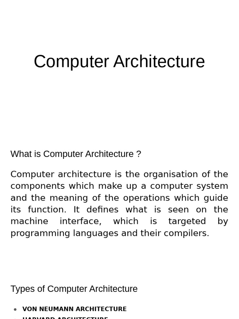 BCA Computer Architecture | PDF