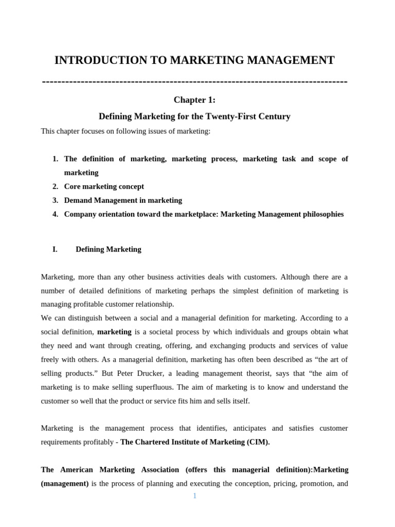 marketing-notes-UNIT-1 To UNIT 5 | PDF | Marketing | Market (Economics)