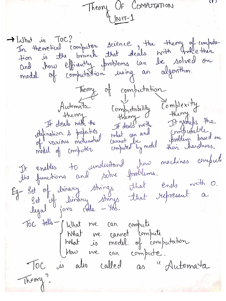 ToC Unit-1 | PDF