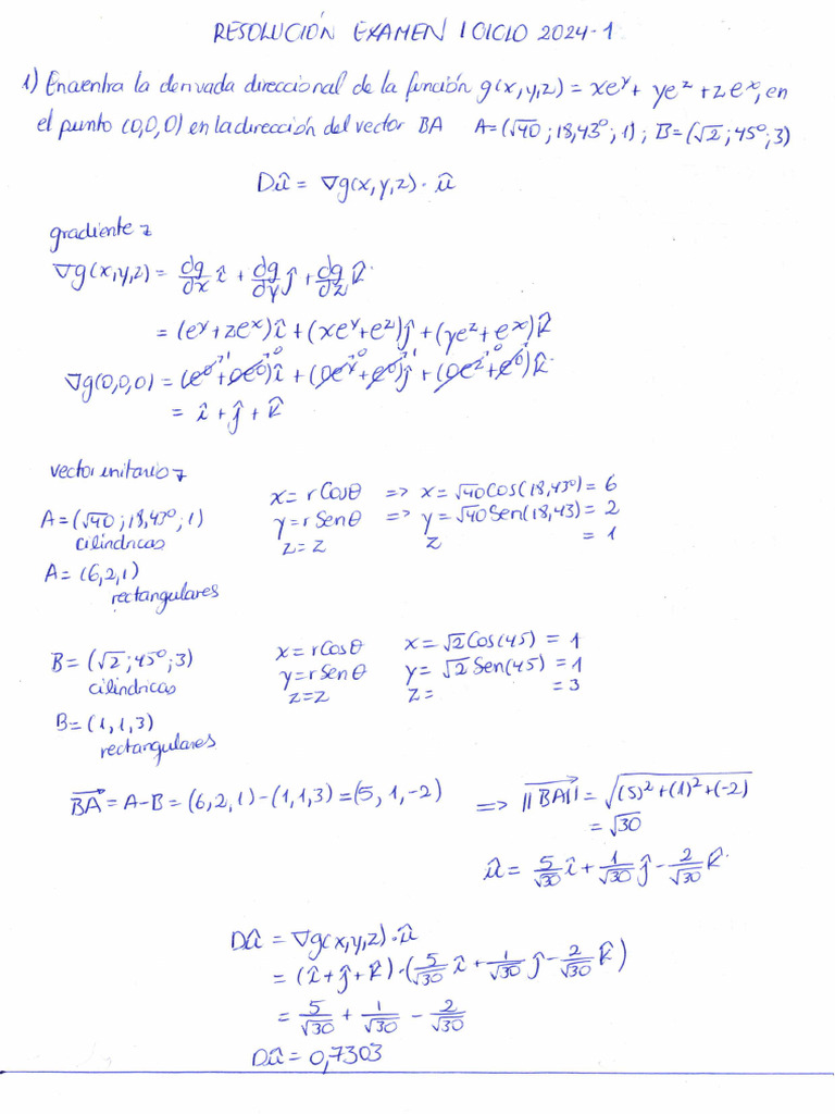 Resolución Examen CVV I Ciclo 2024-1 | PDF