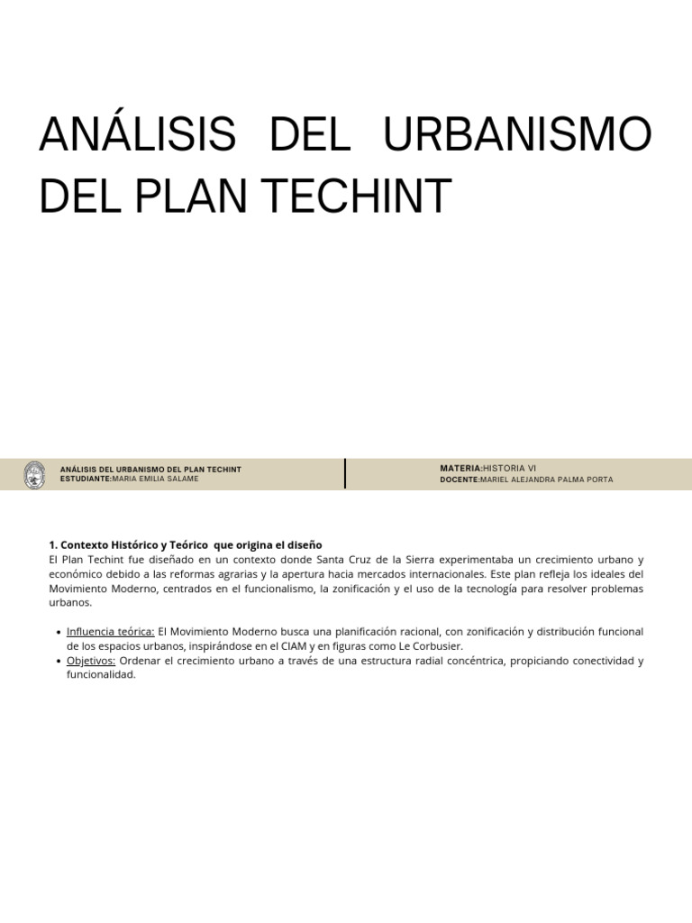Análisis Del Urbanismo Del Plan Techint: Maria Emilia Salame Mariel ...