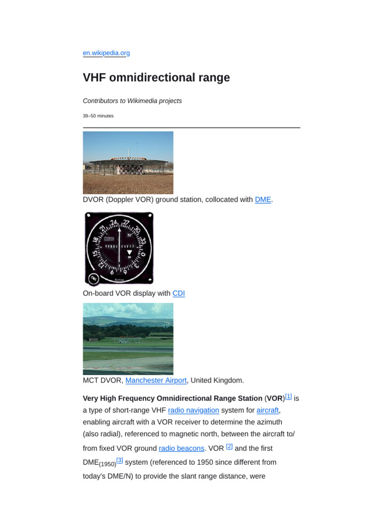 VHF Omnidirectional Range - 1 | PDF