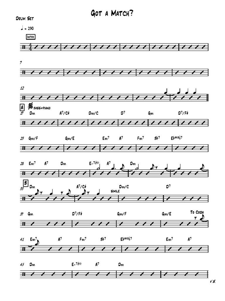 Got A Match - Drum Set | PDF