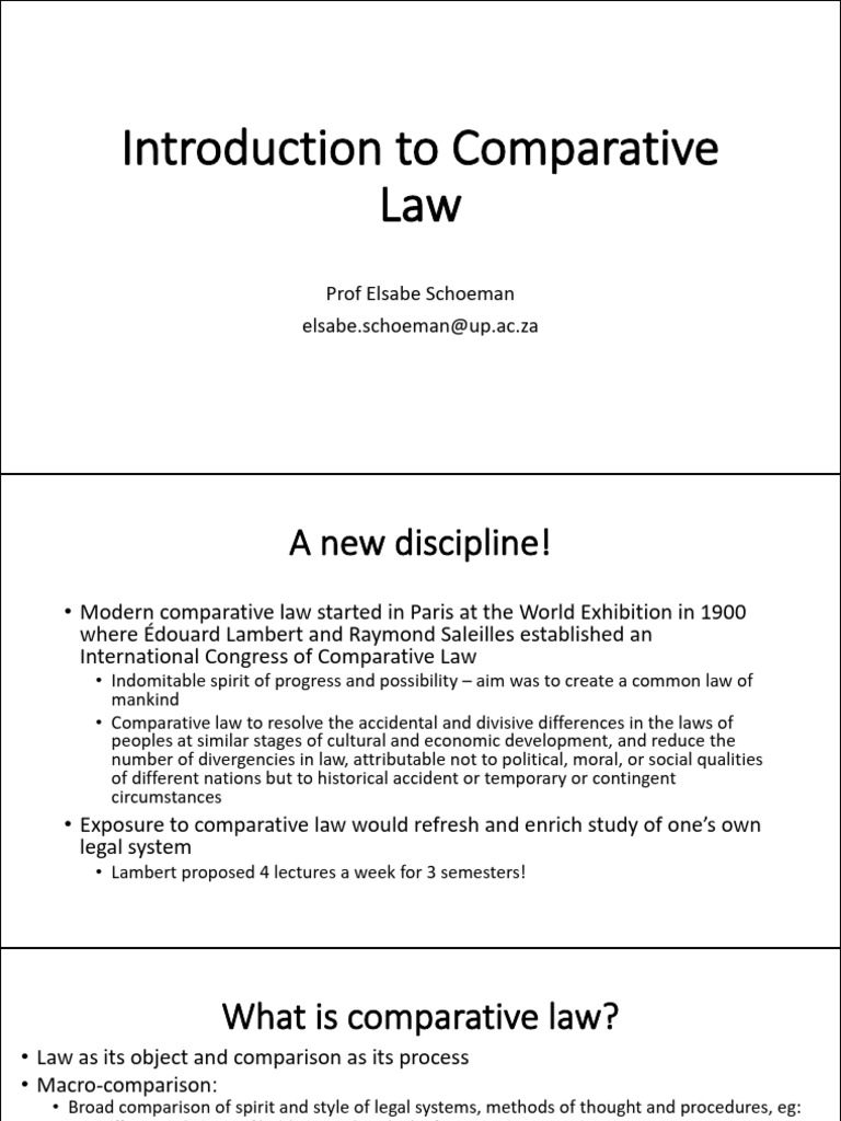 Introduction To Comparative Law | PDF | Precedent | Comparative Law