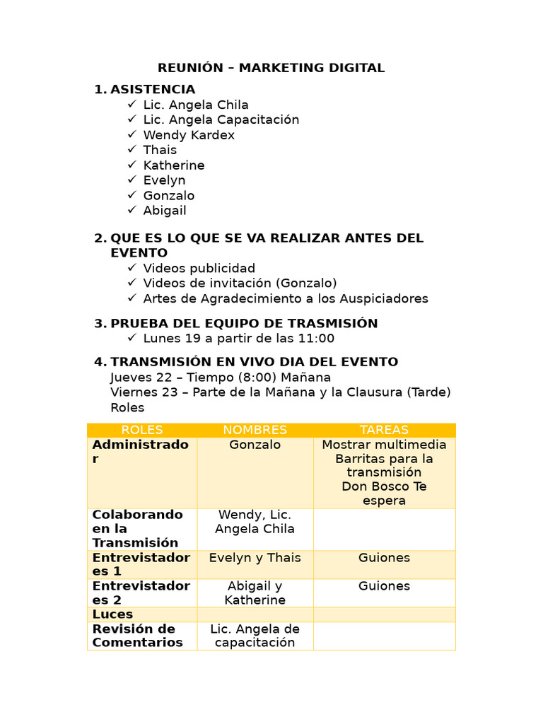 Reunion Marketing Digital | PDF