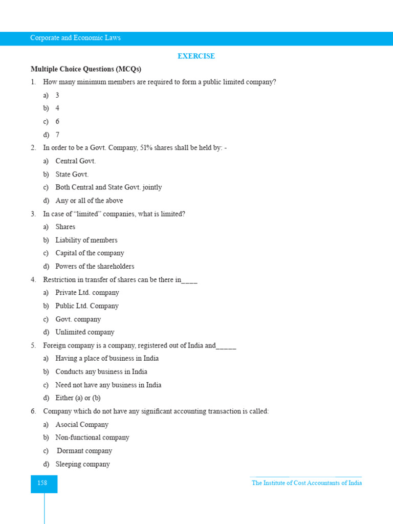 CMA Final Law MCQ Bank by Raghav Sir | PDF | Bankruptcy | Insurance