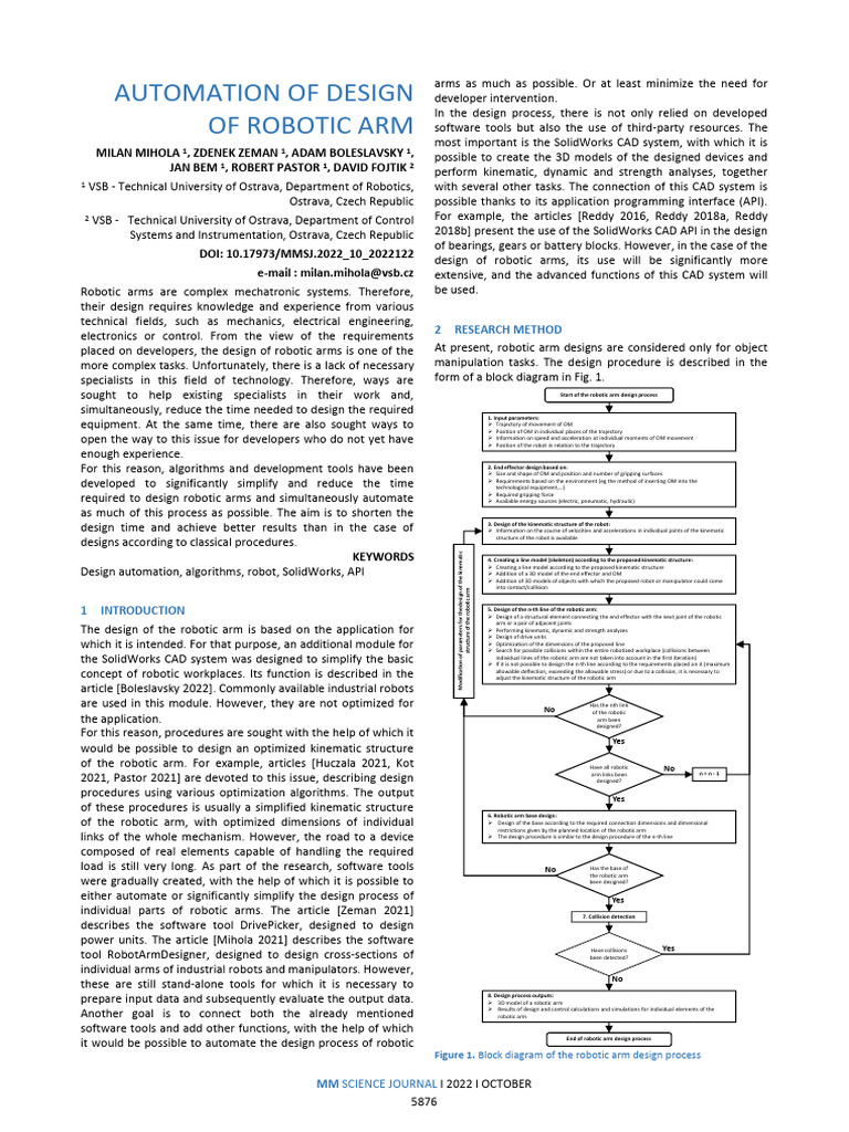 Robotic Arm Design Automation Techniques | PDF | Robotics | Kinematics