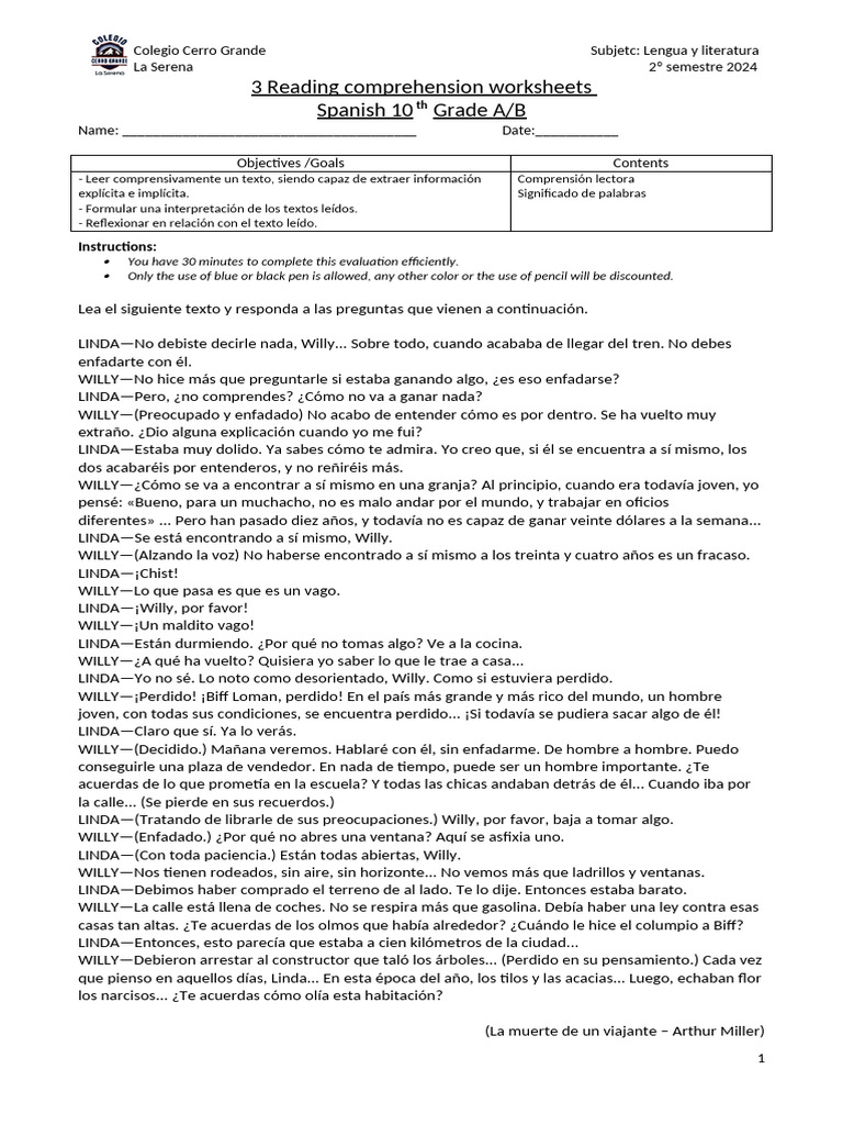 Guía Comprensión Lectora 3 Corrección | PDF