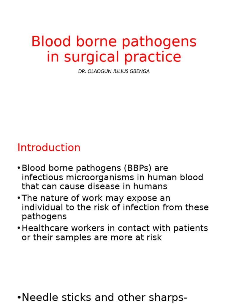 Blood Borne Pathogens in Surgical Practice | PDF | Hepatitis B ...
