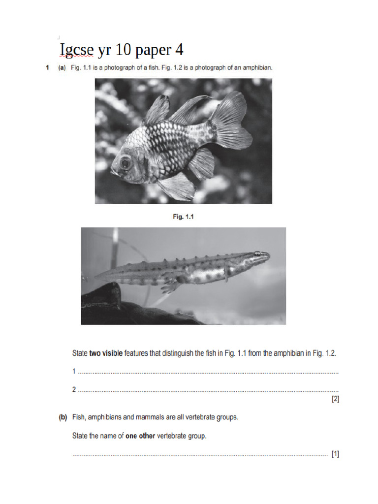 Bio ch1 Paper | PDF