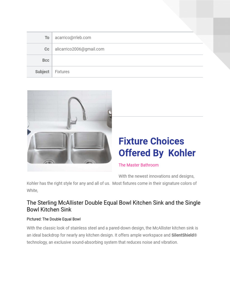 Sterling McAllister Kitchen Sinks Overview | PDF