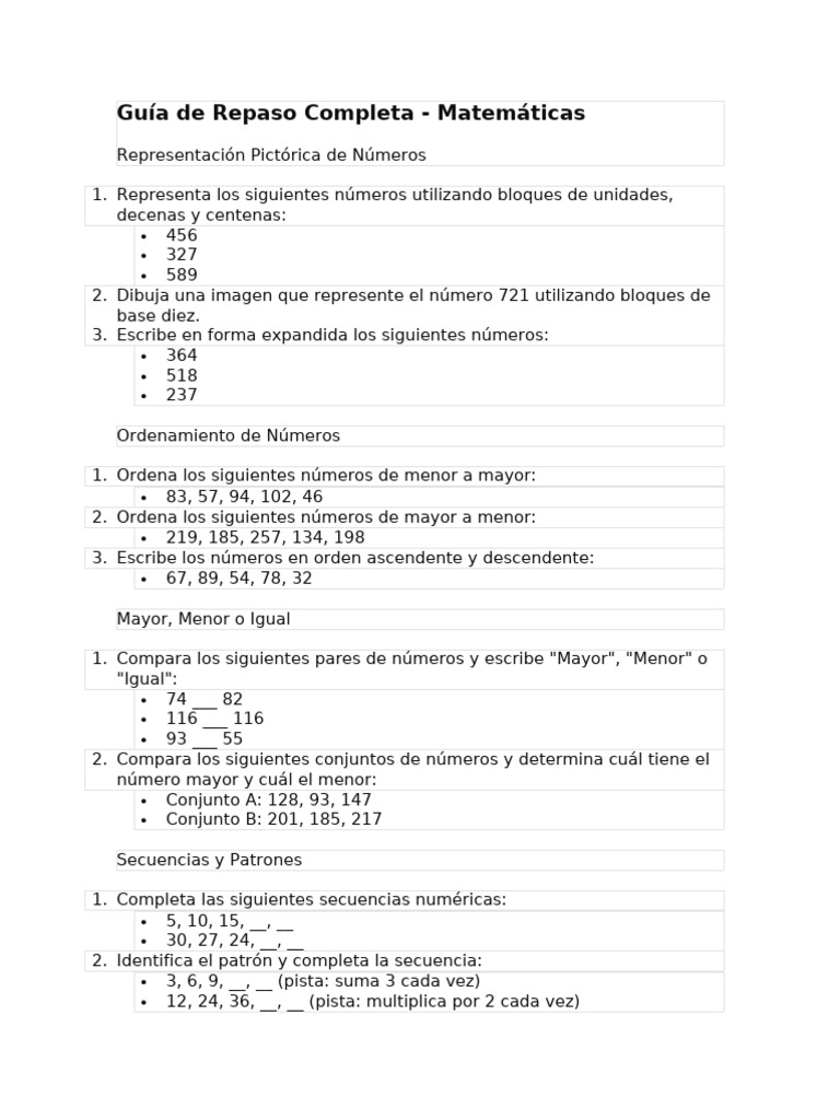 Guía de Repaso Completa | PDF