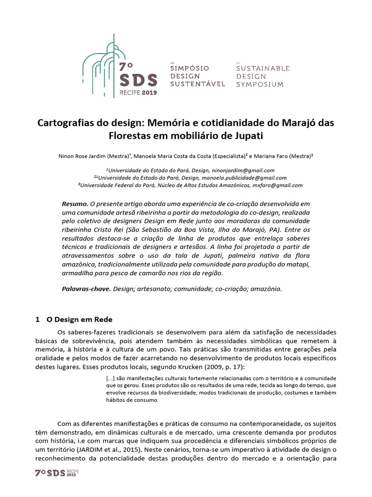 Cartografias Do Design - Memória e Cotidianidade Do Marajó Das ...