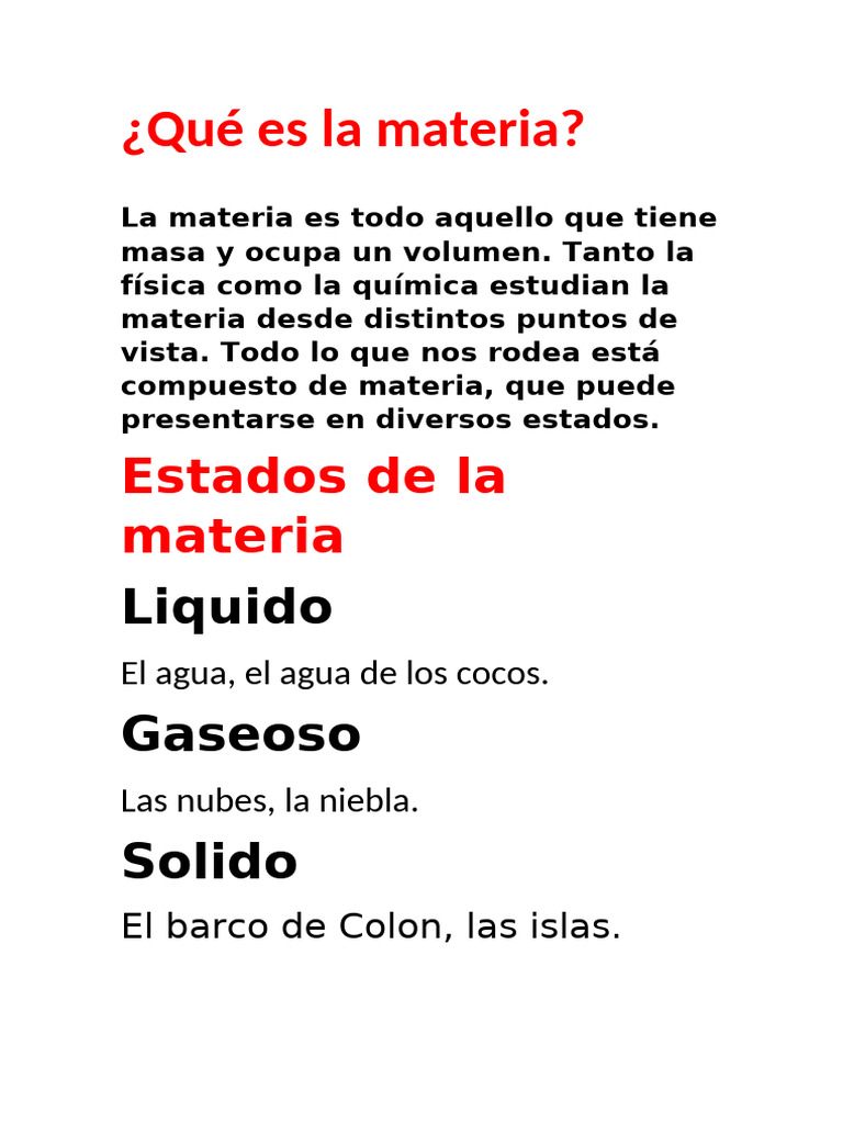 Qué Es La Materia | PDF