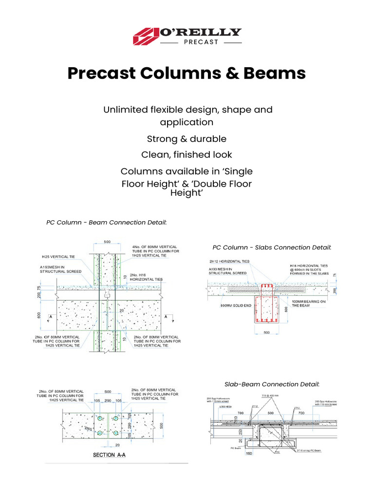 Colums Beams Precast | PDF