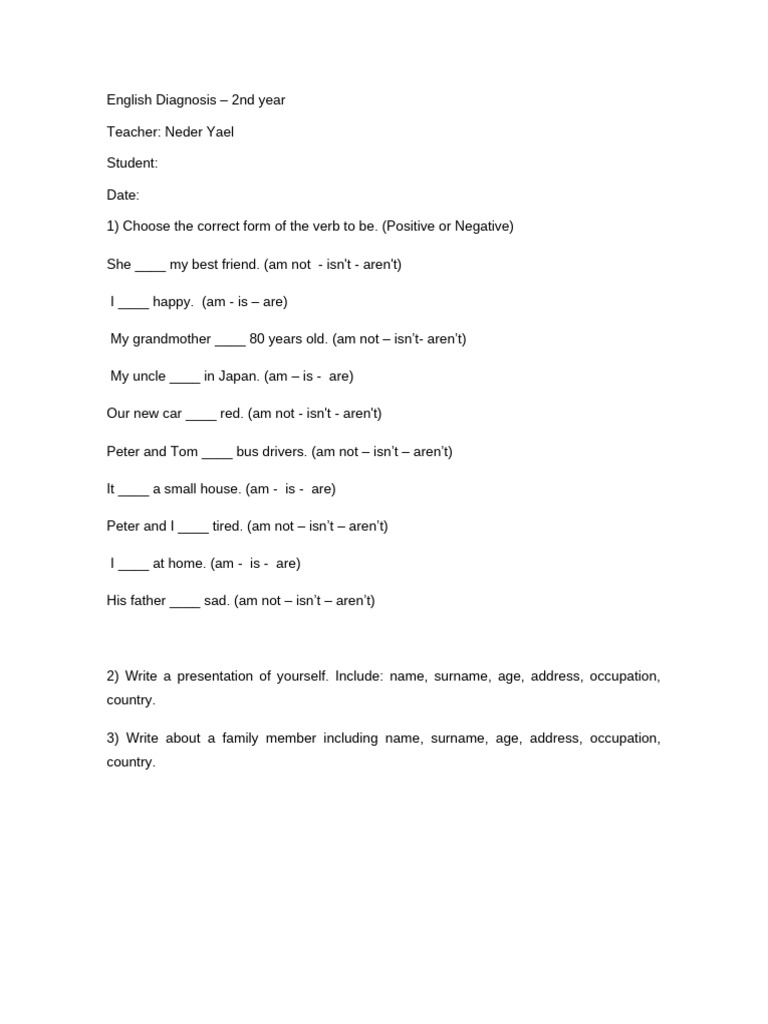 English Diagnosis 2do Adultos | PDF