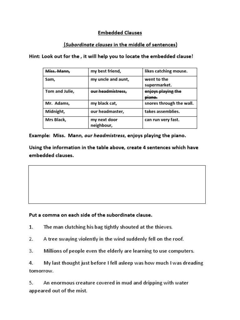 Embedded Clauses | PDF | Young Adult | General Fiction