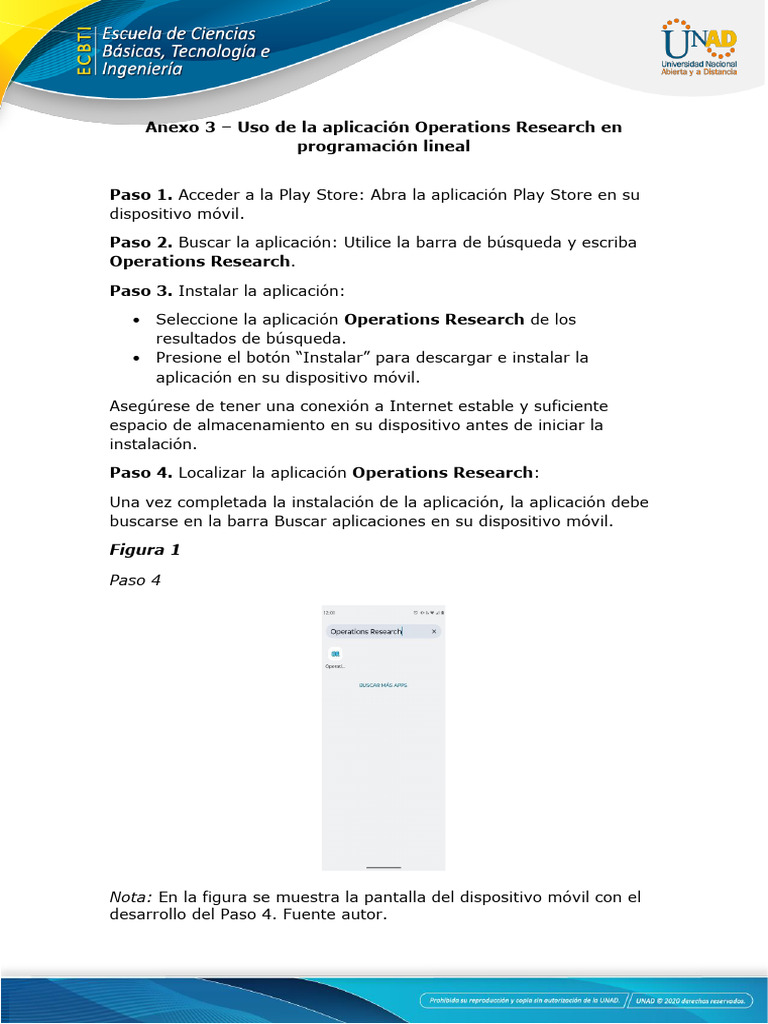 Anexo 3 - Uso de La Aplicación Operations Research en Programación Lineal | PDF | Google Play ...