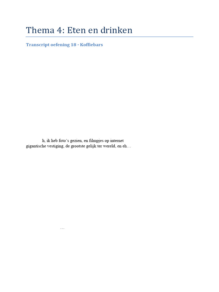 Transcript Thema 4 Oefening 18 | PDF