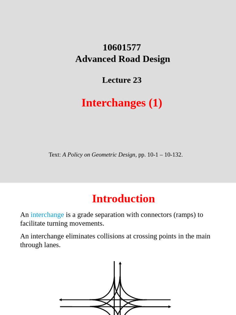 Interchanges (1) CH 10 Lect24 | PDF | Interchange (Road) | Bridge
