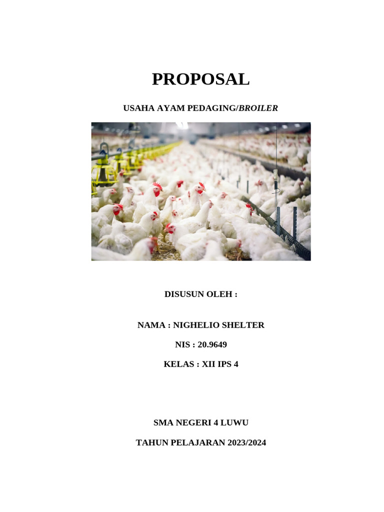 PROPOSAL USAHA AYAM PEDAGING Docx | PDF