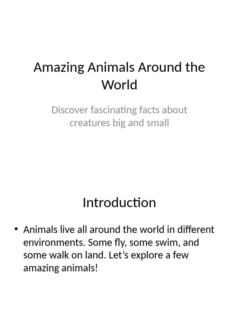 Amazing Animals and Their Habitats | PDF