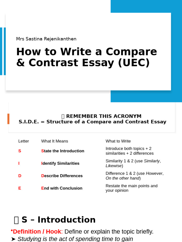 How To Write A Compare & Contrast Essay | PDF | Knowledge | Disciplines