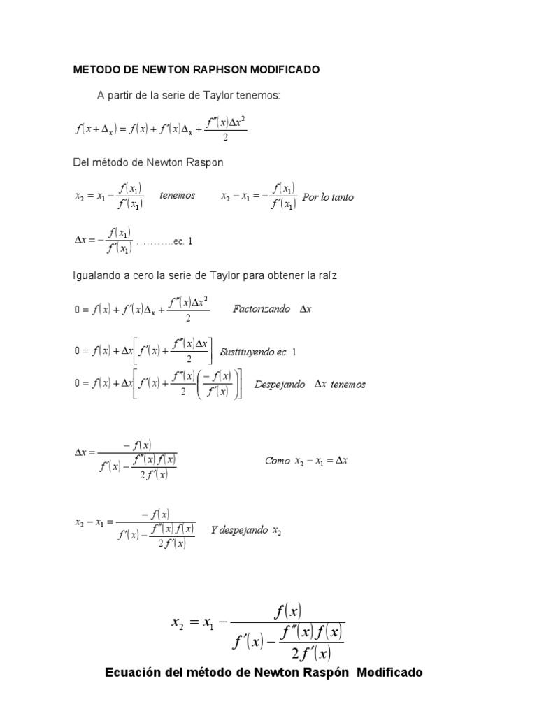 Newton Raphson Modificado | PDF | Métodos y materiales de enseñanza