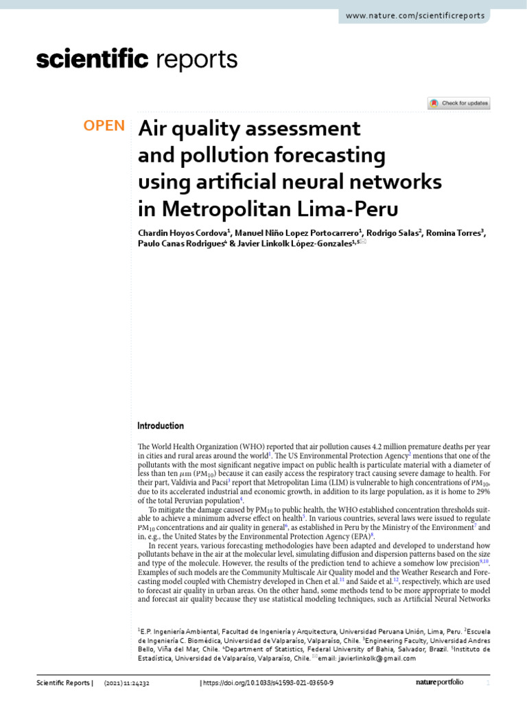 Air Quality Assessment and Pollution Forecasting | PDF | Spearman's ...