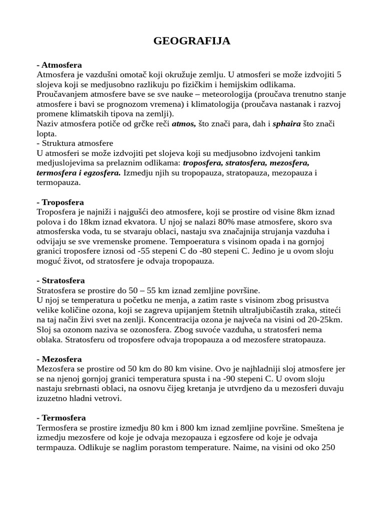 Geografija Gimnazija | PDF