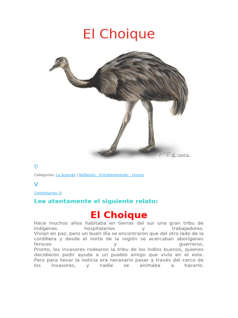 Leyenda del Choique: Transformación y Valor | PDF