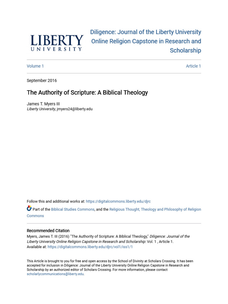 The Authority of Scripture | PDF | Bible | The Gospel