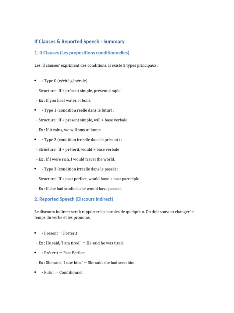 If_Clauses_and_Reported_Speech | PDF
