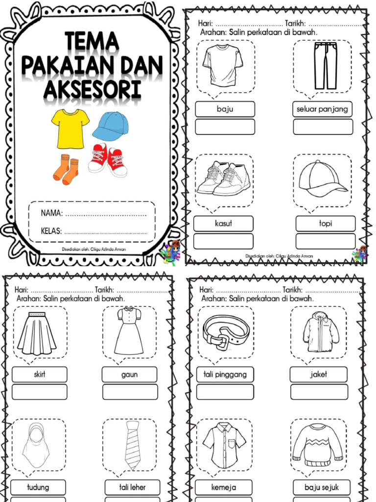 Lembaran Kerja Tema Pakaian | PDF