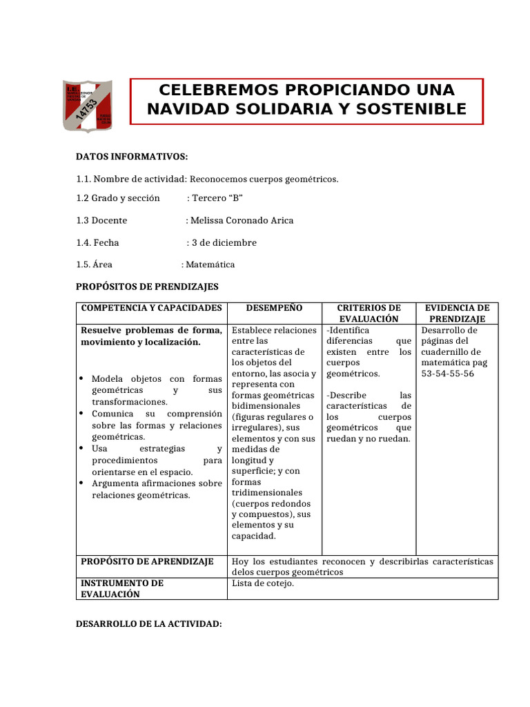 Reconocemos Cuerpos Geomètricos. | PDF | Geometría | Geometría euclidiana