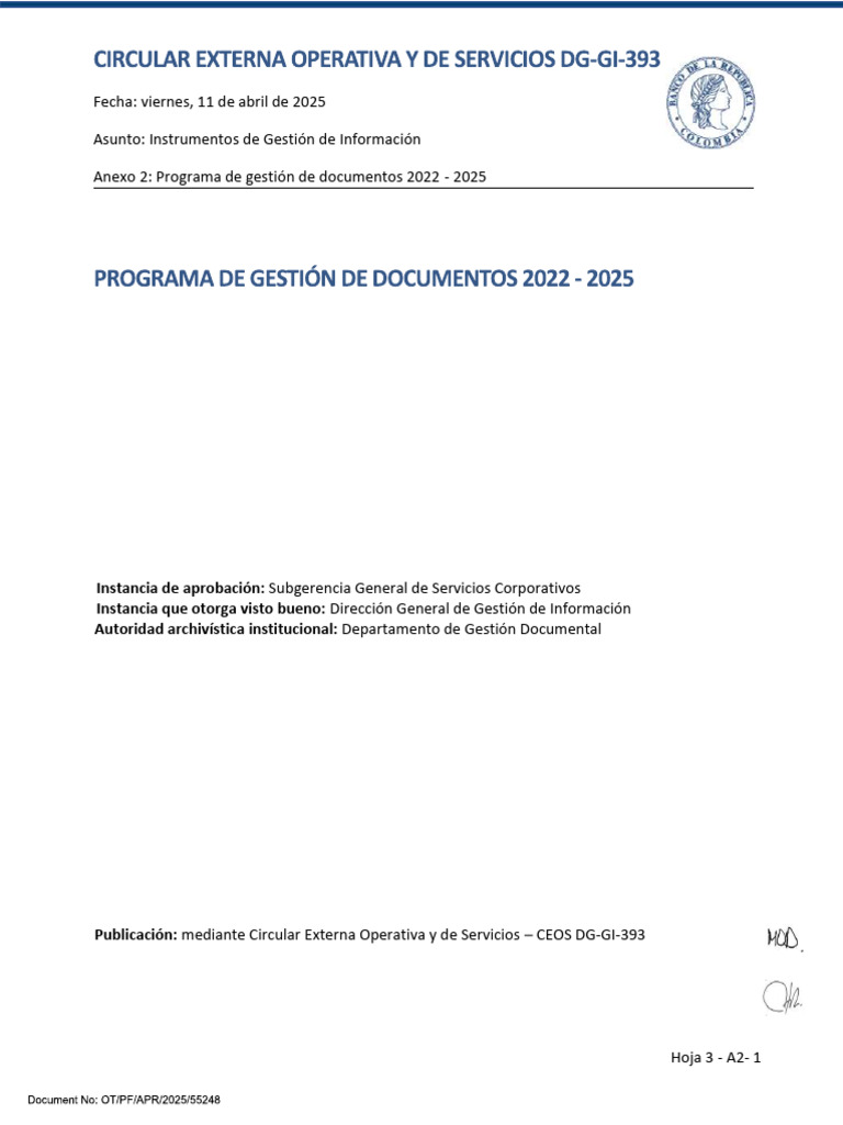 Programa Gestion Documental 2022 2025 | PDF | Gestión de registros | Ciencias de la Información