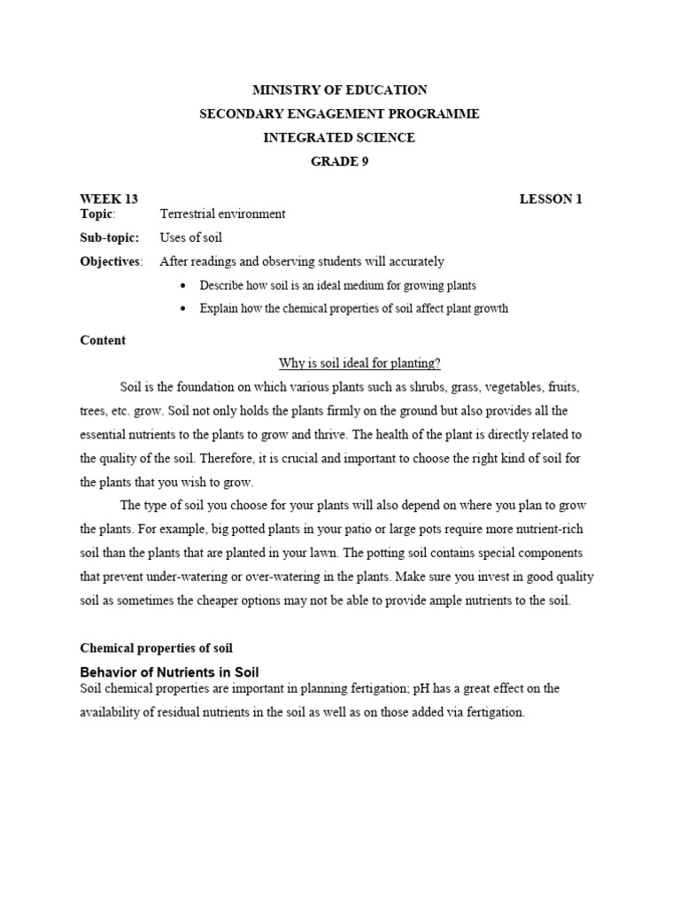 Grade 9 Integrated Science Week 13 Lesson 1 | PDF