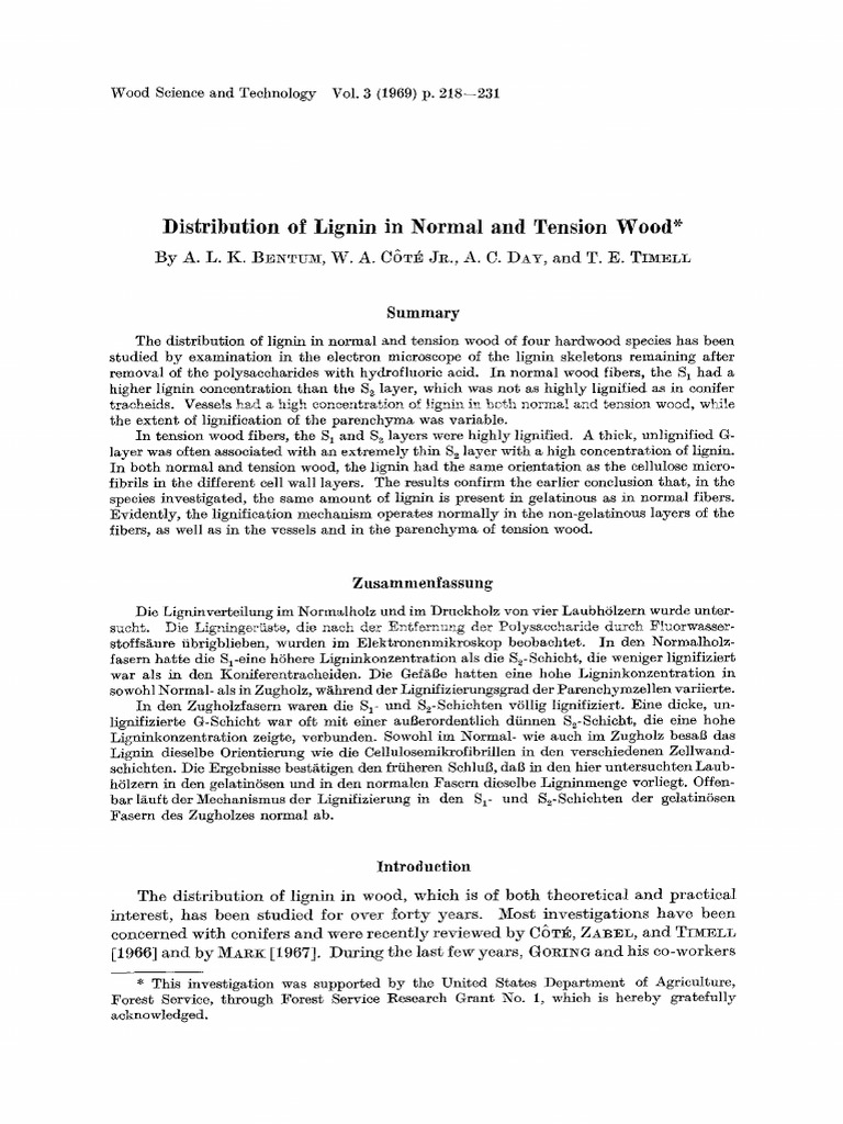 Distribution of Lignin in Wood Types | PDF | Wood | Lignin