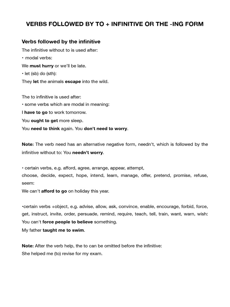 Gerunds and Infinitives C1 Grammar | PDF | Verb | Linguistics