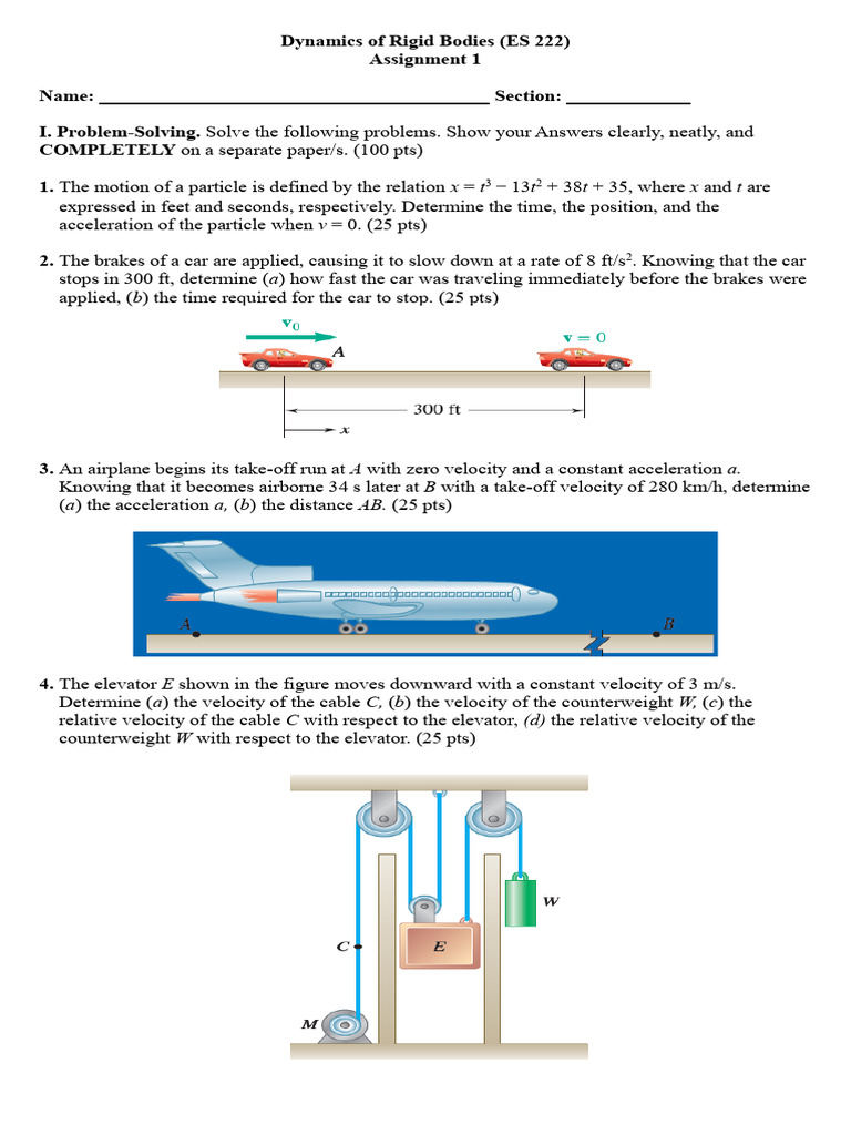 Dynamics Assignment 1 | PDF