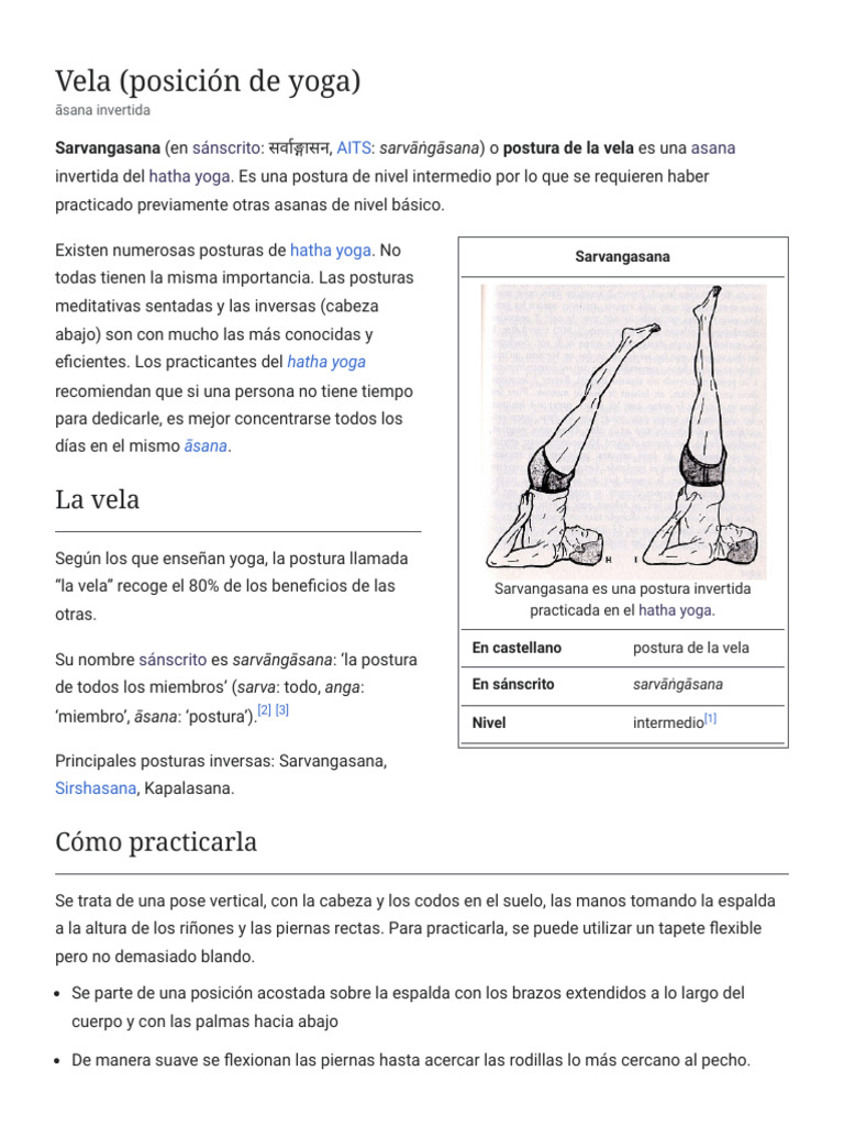 Vela (Posición de Yoga) - Wikipedia, La Enciclopedia Libre | PDF | Yoga ...