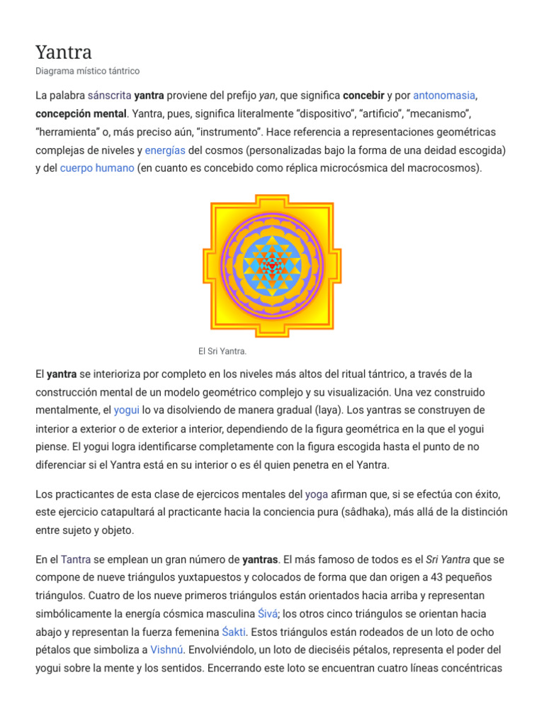 Yantra - Wikipedia, La Enciclopedia Libre | PDF | Tantra